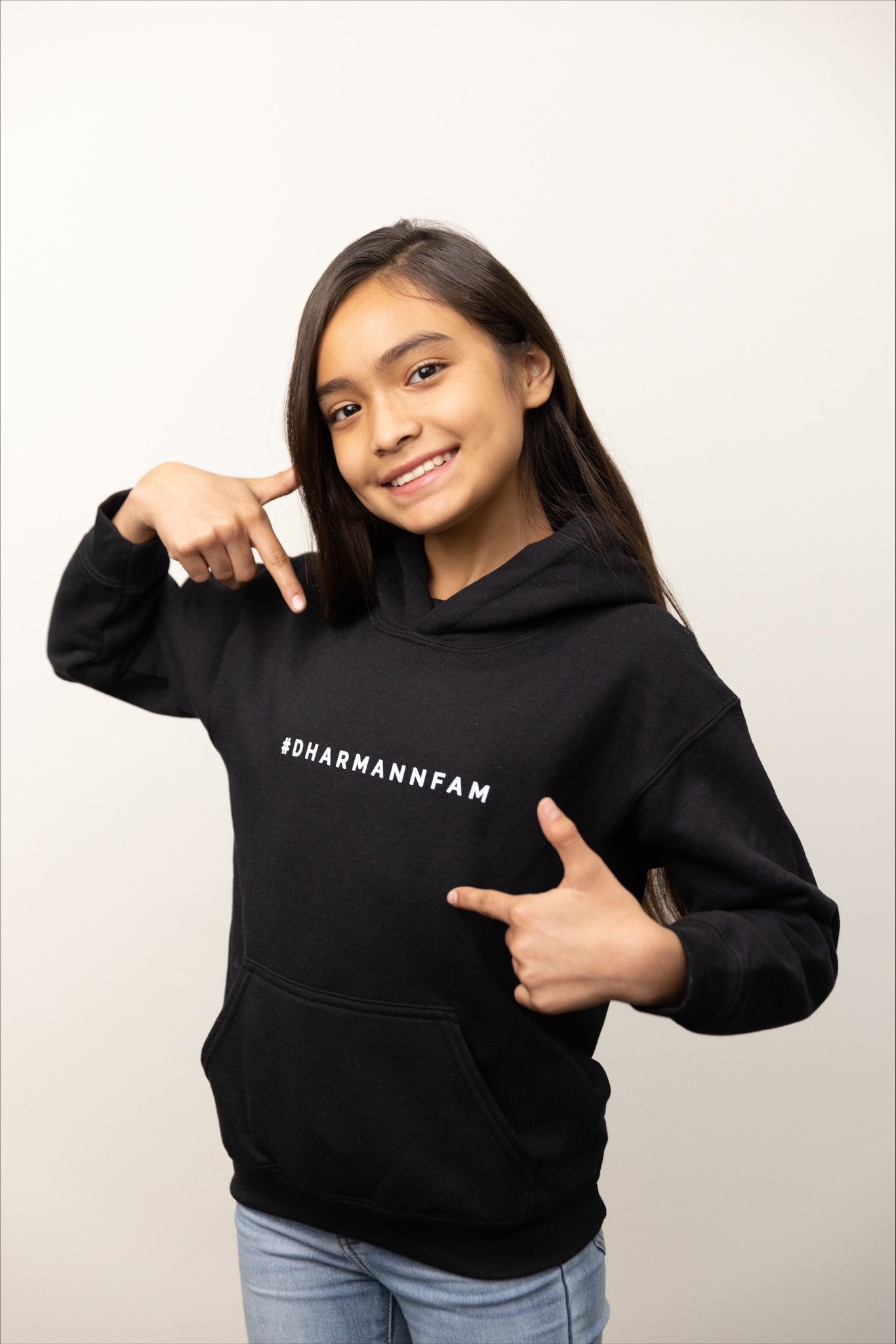 #DharMannFam YOUTH Hoodie (Black) – Dhar Mann Official Merch