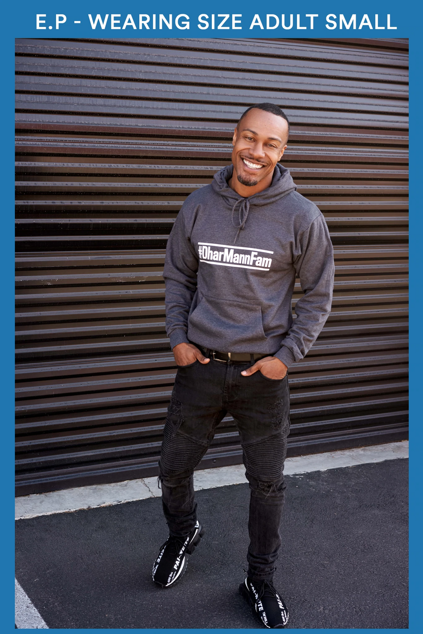 #DharMannFam Hoodie Dark Heather Grey – Dhar Mann Official Merch