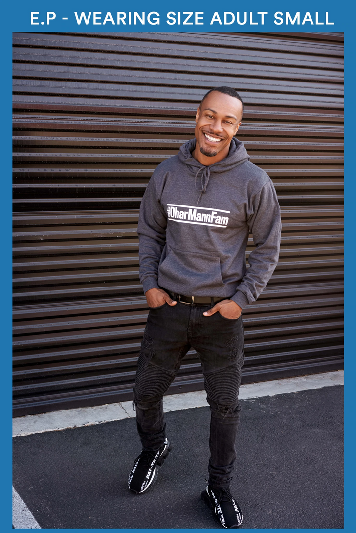 #DharMannFam Hoodie Dark Heather Grey – Dhar Mann Official Merch