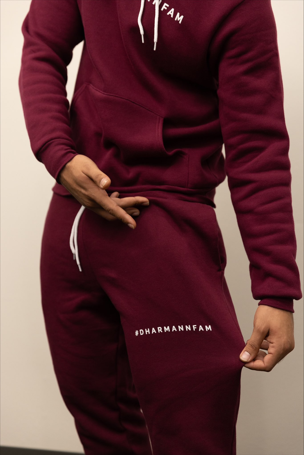 #DharMannFam Joggers (Maroon) – Dhar Mann Official Merch